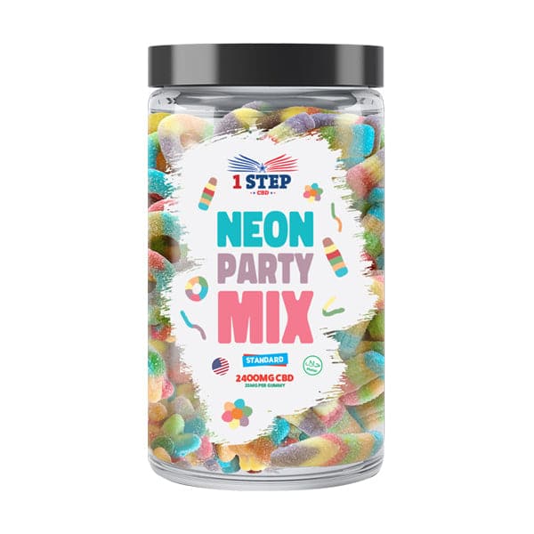 1 Step CBD Standard CBD Neon Party Mix Gummies 2400mg (800g) (BUY 1 GE