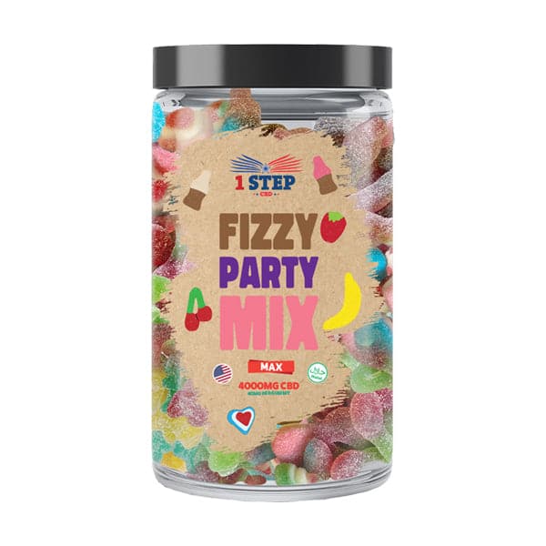 1 Step CBD Max CBD Fizzy Party Mix Gummies 4000mg (800g) (BUY 1 GET 1